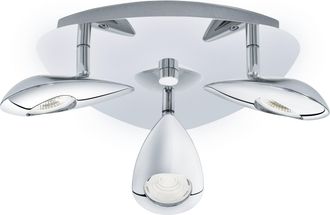 Eglo LED Deckenlampe Pedregal, Deckenstrahler, Stahl in chrom, warmwei&szlig;