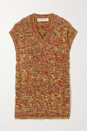 Marni Pull Sans Manches En Velours &Agrave; Mailles Torsad&eacute;es - Bordeaux