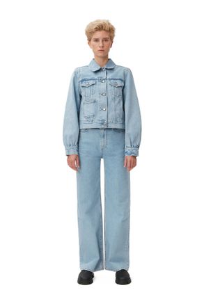 Ganni Veste Camy en denim Bleu Coton - Taille 32 - Pour Femme