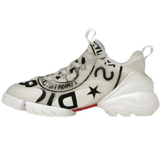 Dior Neoprene White Rubber D-Connect Sneakers Size 36
