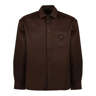 Prada Wollhemd - - Shirts - Herren - Braun - M