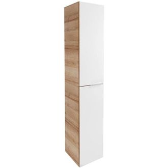 Fackelmann B.brillant Hochschrank 30cm - Ast Eiche - Glas Wei&szlig;