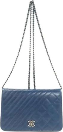 Chanel Pre-owned Matelasse Cha&icirc;ne/Portefeuille &Eacute;paule - Femme - Pre-owned - Bleu - Taille: ONE Size
