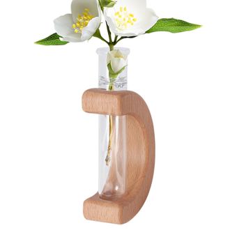 Generico Magnetische Vase: Buchenholzkonstruktion, schwarzes Walnuss-Finish, kompaktes dekoratives Design, multifunktionale Verwendung, f&uuml;r K&uuml;che, K&uuml;hlschrank,