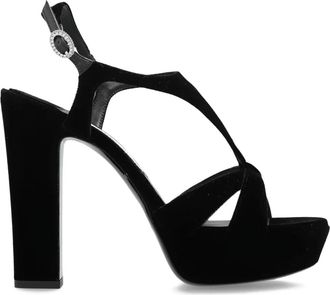 Jimmy Choo London Kesia Plateau-Sandalen mit T-Riemen 135mm - Schwarz