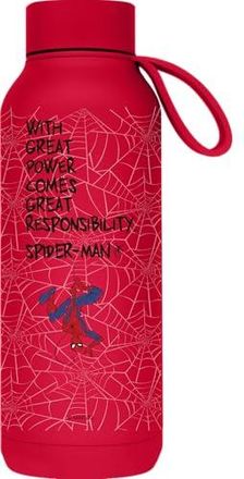 Quokka SOLID X MARVEL Thermosflasche aus Edelstahl, doppelwandig, mit Aufhänger, Spider-Man Great Power