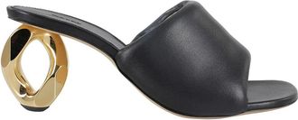J.W.Anderson Femme, Chaussures, Noir, Taille: 35 EU Mule Ouverte &agrave; Talon Cha&icirc;ne Dor&eacute;e