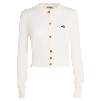 Vivienne Westwood Femme, Pulls, Blanc, Taille: 36 FR Cropped Cardi Pull