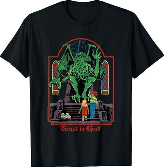Steven Rhodes Trust in God Alien Sarcastic Retro Vintage Funny Adult Humor T-Shirt