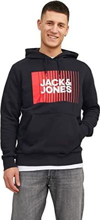 Jack & Jones Jack & Jones Sweat &agrave; Capuche Play Noos avec Logo Jjecorp pour Homme, Noir, L
