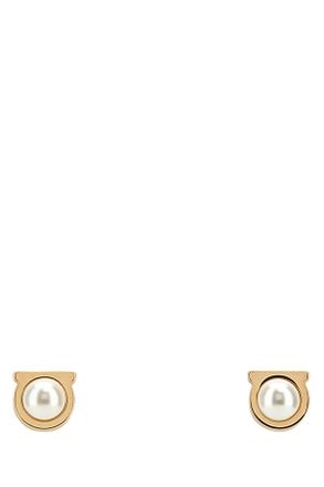 Ferragamo Stud G Pearl Earrings - Gold