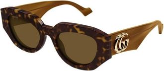 Gucci Gg1421S Rechteckige Sonnenbrille - - Accessories - unisex - Braun - 51 MM