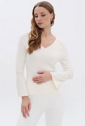 Passioni Strickpullover mit ausgestellten &Auml;rmeln