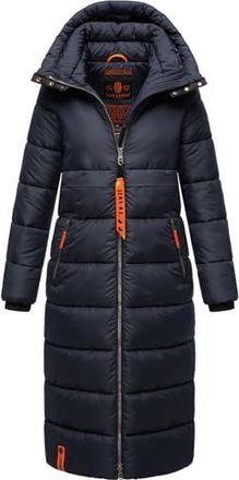 Navahoo Veste dhiver longue pour femme - Manteau dhiver matelass&eacute; chaud - B926, bleu marine, 3XL