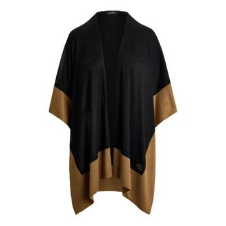 Ralph Lauren Cape Ruana Bicolore - Femme - Vestes - Noir - Taille: ONE Size