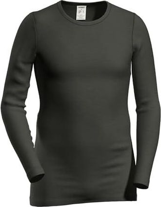 Hermko 40640 T-shirt &agrave; manches longues en laine m&eacute;rinos/Tencel pour homme, Noir, XL