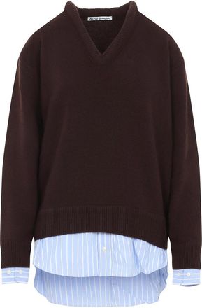 Acne Studios Pull Col Rond - Marron Fonc&eacute;