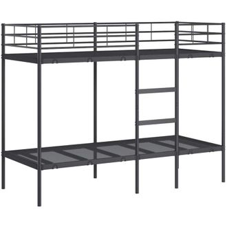 vidaXL Vidaxl - Lit superposé sans matelas noir 75x190 cm acier