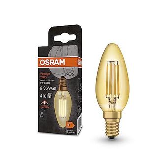 Osram Vintage 1906 Classic B Fil LED lampe, E14, Classic Mini-Tens Shape, Gol