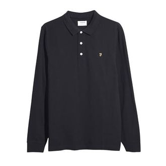Farah Polo LS BLANES, Noir, XXL Homme