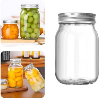 Generic Einmachgläser mit breiter Öffnung, luftdichten Deckeln, Einmachgläser zum Fermentieren, Einlegen, Mahlzeitvorbereitung, Haferflocken und Tafelaufsätze