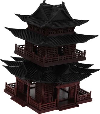 Cabilock Miniatur asiatisches Architekturmodell Gartenpavillon-Statue Miniaturgebäude Miniatur-Bonsai-Zubehör Gartenpavillon-Figur Aquarium-Pavillon-Statue Pla