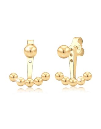 Elli Boucles doreilles en argent massif 925 avec breloques boules - Doré