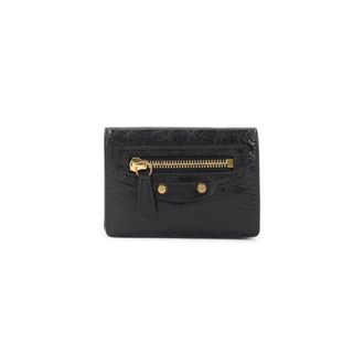 Balenciaga Portemonnaie - Black Lamb Leather Le City Mini Wallet - Gr. unisize - in Schwarz - f&uuml;r Damen
