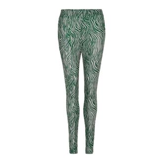 In Front Gr&uuml;ne Mesh Leggings mit Sch&ouml;nem Muster - - Trousers - Damen - Gr&uuml;n - S