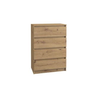 Hucoco Cdf Kommode Malwa M4 Farbe: Eiche Artisan Schrank für Dokumente, Kleinigkeiten Ideal für Wohnzimmer, Schlafzimmer, Kinderzimmer, Jugendzimmer und