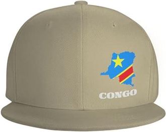 Generic Drapeau du Congo Congolais Carte du Congo Femme Homme Snapback Chapeau Mode Casquette De Baseball Snapback Casquette Hip Hop pour Trucker Camping P&ecirc;ch