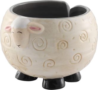 Generic Garnschale aus Keramik - Garnschale aus Keramik f&uuml;r Schafe, Garnhalter f&uuml;r Strickgarne | Aufbewahrungsbox f&uuml;r Keramikgarne mit Panda-Schaf, tragbare S