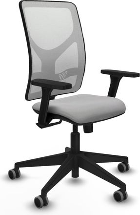 Piqueras y Crespo Schreibtischstuhl mit Rollen mit 3D-Armlehnen, h&ouml;henverstellbare Lendenwirbelst&uuml;tze, ausgestattet mit 3 Positionen und Schneideschaum, Wei&szlig;/Hellgrau