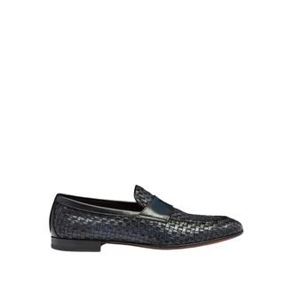 Santoni Homme, Chaussures, Noir, Taille: 41 1/2 EU Gwendal Woven Mocassins