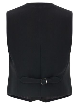 Ermanno Scervino Tuxedo-Inspired Viscose Vest - Black