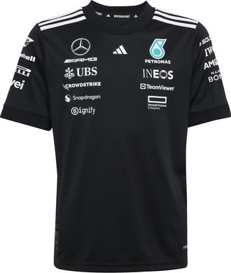 adidas Unisex Kinder Mercedes - AMG Petronas Formula ONE Team Driver Jersey Black Youth, Black/White, 13-14 Years