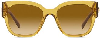 Versace Sonnenbrille mit eckigem Gestell - Gelb