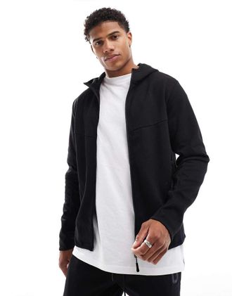 Jack & Jones Sweat à capuche densemble zippé en tissu technique - Noir