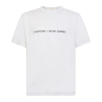 Sunnei Wei&szlig;e T-Shirts mit Slogan-Print - - Tops - Herren - Wei&szlig; - XL