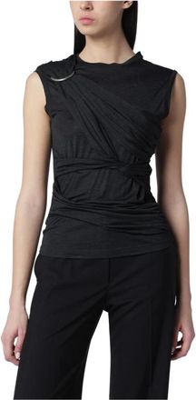 Durazzi Milano Femme, Tops, Gris, Taille: 38 FR D&eacute;bardeur drap&eacute;