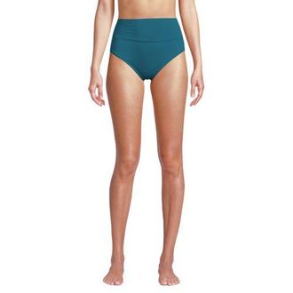 Lands End Bikinihose zum Umschlagen, High Waist, Damen, Gr&ouml;&szlig;e:38 regular, Blau, Nylon-Mischung, by Lands End