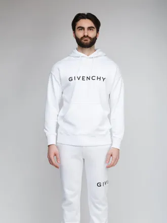 Givenchy Mens White Cotton Hoodie Clothing