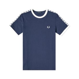 Fred Perry Ringer T-Shirt - - Tops - Herren - Blau - 2XL