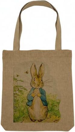 Fabulous Sac Shopping Tote Bag Aspect Lin - Petter Rabbit Dans Son Jardin Pierre Lapin Illustration Enfant Beatrice Potter - Sac de Courses Toile Epaisse 360g 