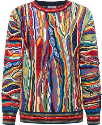 Carlo Colucci Homme, Pulls, Multicolore, Taille: L Pull en maille jacquard