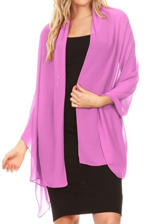 Sakkas 18225 - Jona Frauen Soft Sheer Chiffon Braut Hochzeit Abend Schal Schal Wrap Stola - Pink - 7029