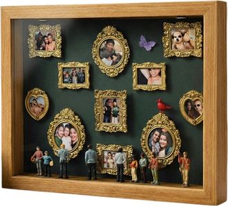 Generic Mini Museum | Mit Beleuchteten Figuren Holzrahmen Anzeige | Familie Miniatur Erinnerungslisten - F&uuml;r Erwachsene Paare Familie Und Freunde