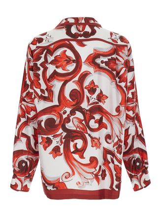 Dolce & Gabbana Mens Shirt With Hawaii Collar Silk Multicolour