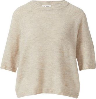 s.Oliver Kurzarmpullover Strickpullover Kurzarmpullover aus Alpakamix