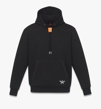 MCM Kapuzenpulli mit gesticktem Logo BLACK COTTON